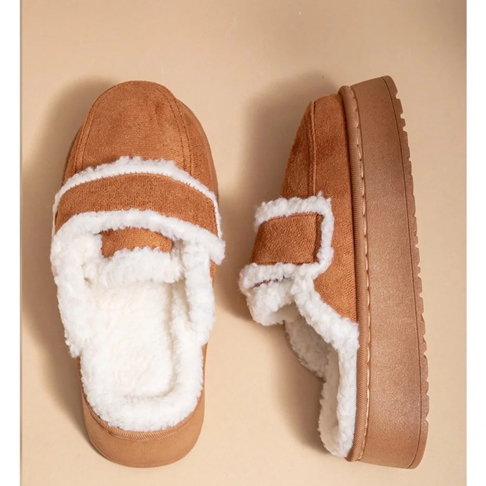 None | Shoes | Tina Suede Platform Slippers Tan | Poshmark
